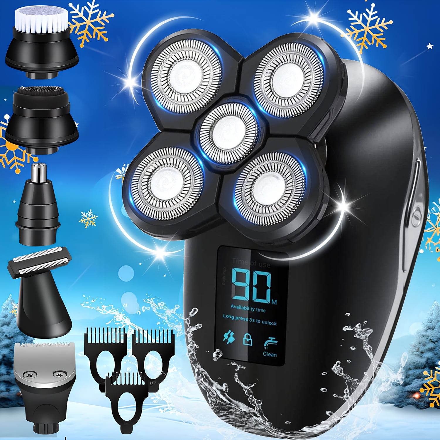 5-in-1 Electric Razors for Women, Wet/Dry 5D Womens Razor & Hair ...