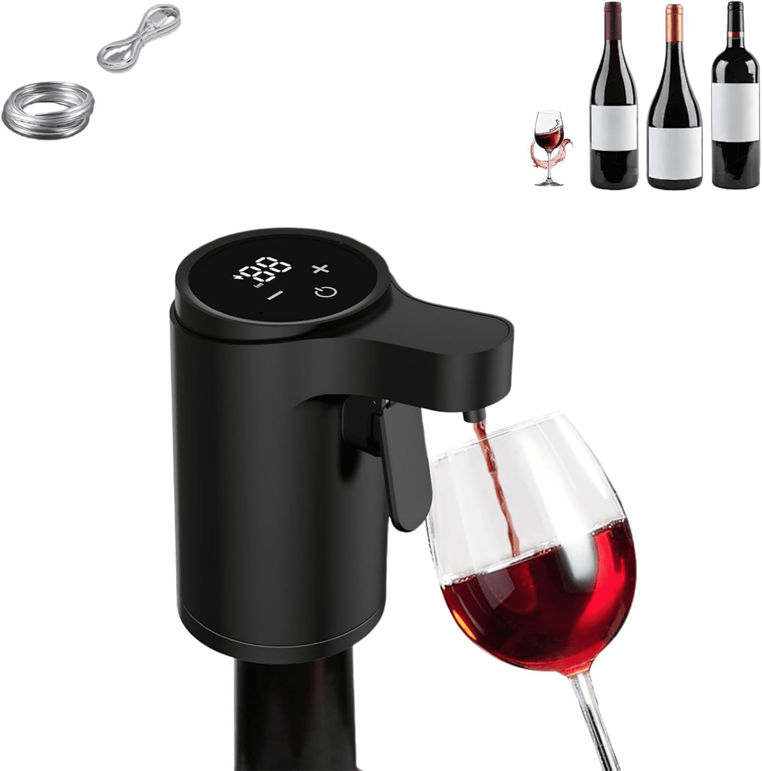 5-in-1 Electric Wine Decanter with Aerator,Smart Liquor Dispenser ...