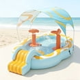 5-in-1 Extra Large Family Splash Pool 125" with Built-In Shade Canopy ...