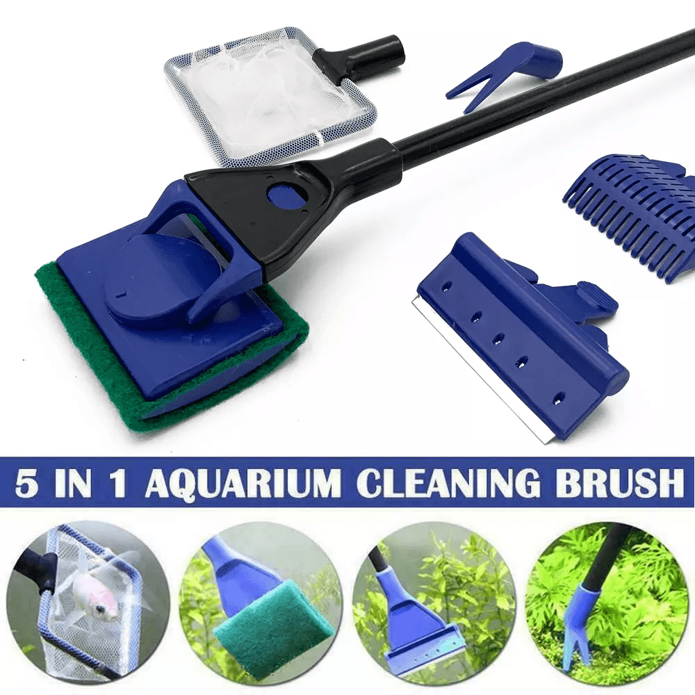 5 in 1 Fish Tank Cleaner Aquarium Cleaning Set Fish Net Siphon Gravel ...