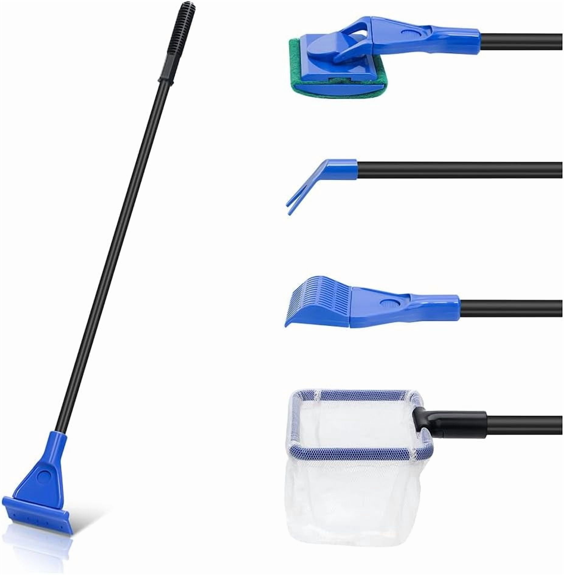 5 in 1 Fish Tank Cleaner Kit Aquarium Cleaning Tools with 19 Inch Anti ...