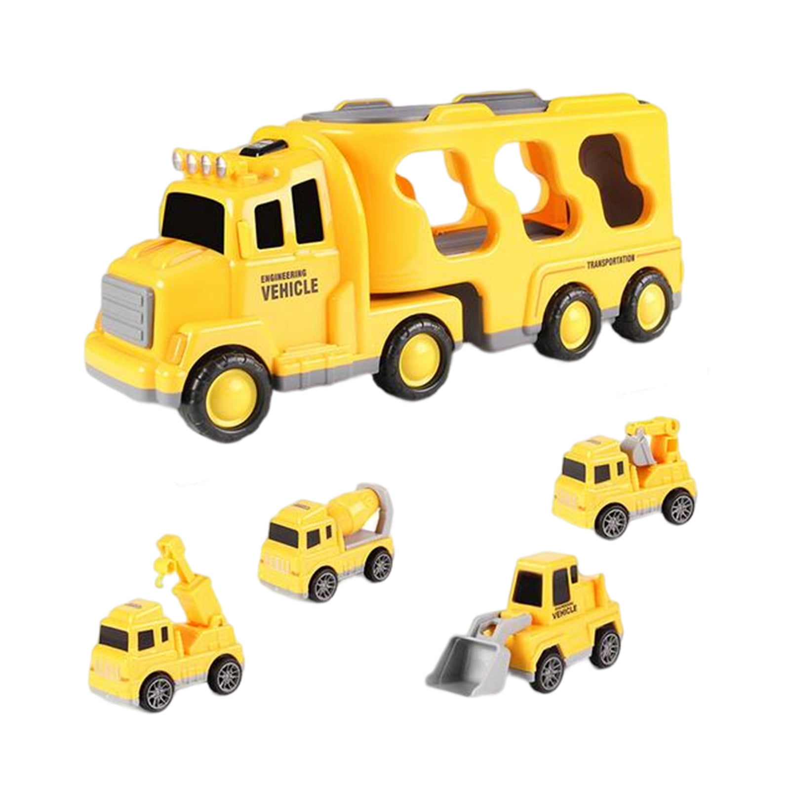 5 in 1 Friction Powered Construction Vehicle Toy Set Educational ...