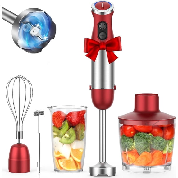 5-in-1 Hand Immersion Blender, 1000W 12 Speed Handheld Blender Stick ...
