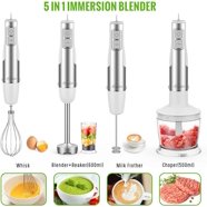 Hand Blender, 5-in-1 Immersion Hand Blender,12 Speed Turbo Mode Stick Blender for Make Smoothie ...