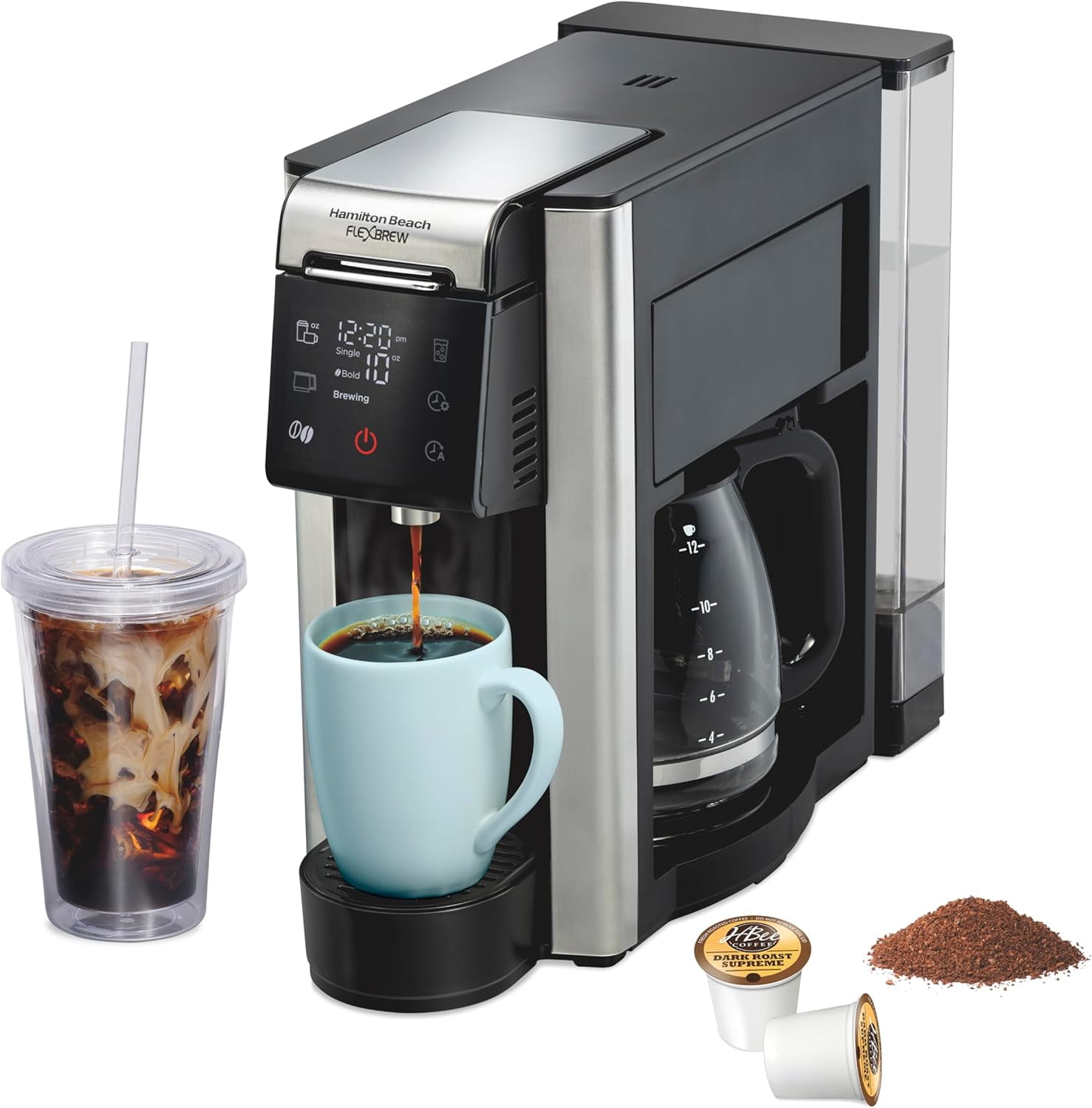 5-in-1 Hot & Iced Coffee Maker - 12-Cup Drip & Single Serve ...