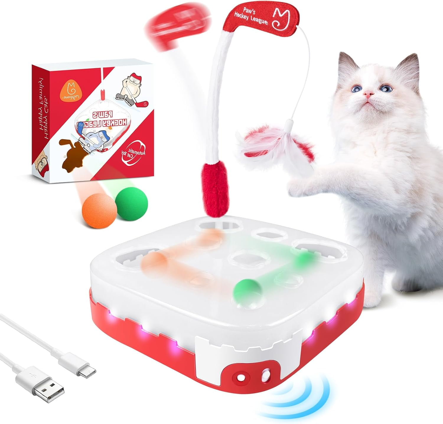 5-in-1 Interactive Cat Toy,Motion Activated Indoor Playset with ...