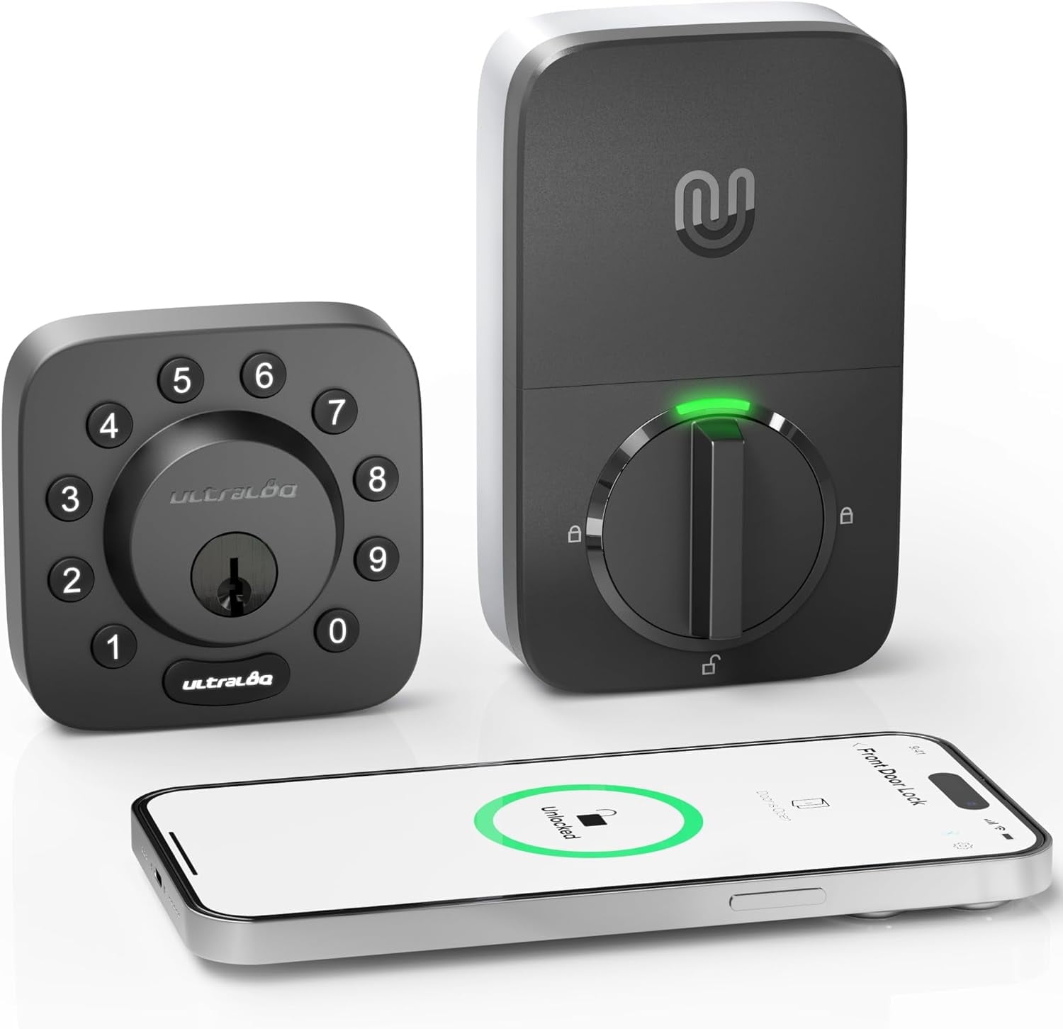 5-in-1 Keyless Entry Door Lock with Bluetooth and Keypad, ANSI Grade 1 ...