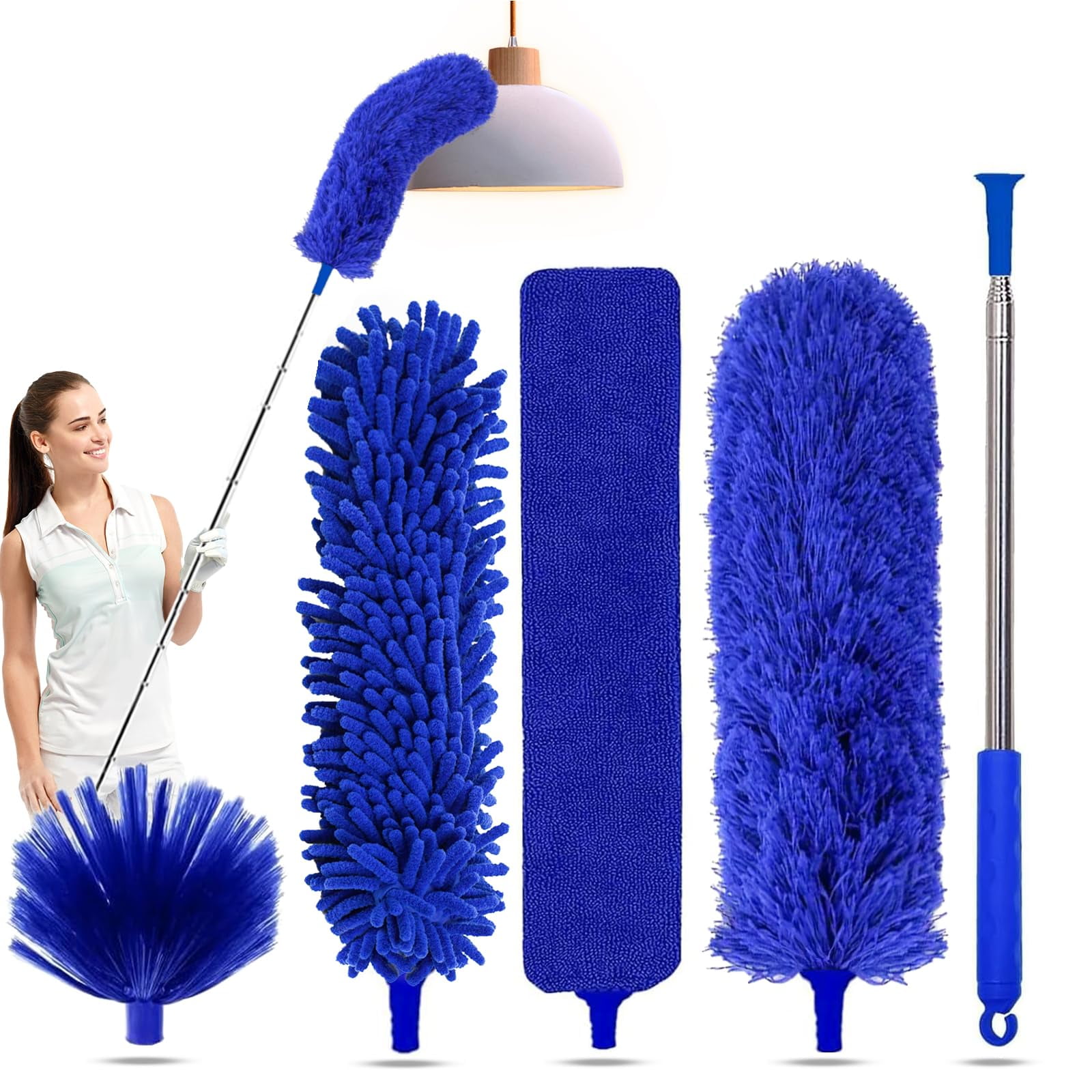 5-in-1 Kit Dusters for Cleaning, Duster with Extension Pole, Extendable ...