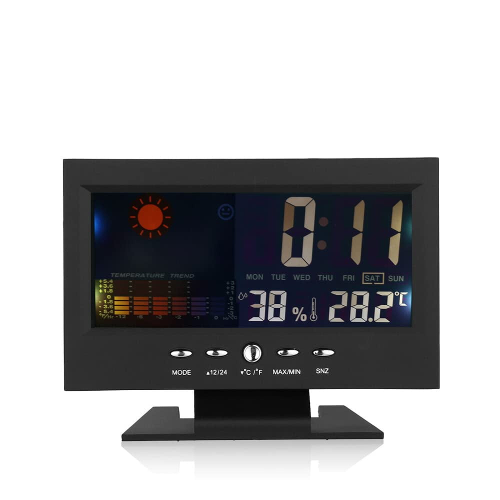 5-in-1 LED Digital Alarm Clock with Backlight,Electronic Desktop ...