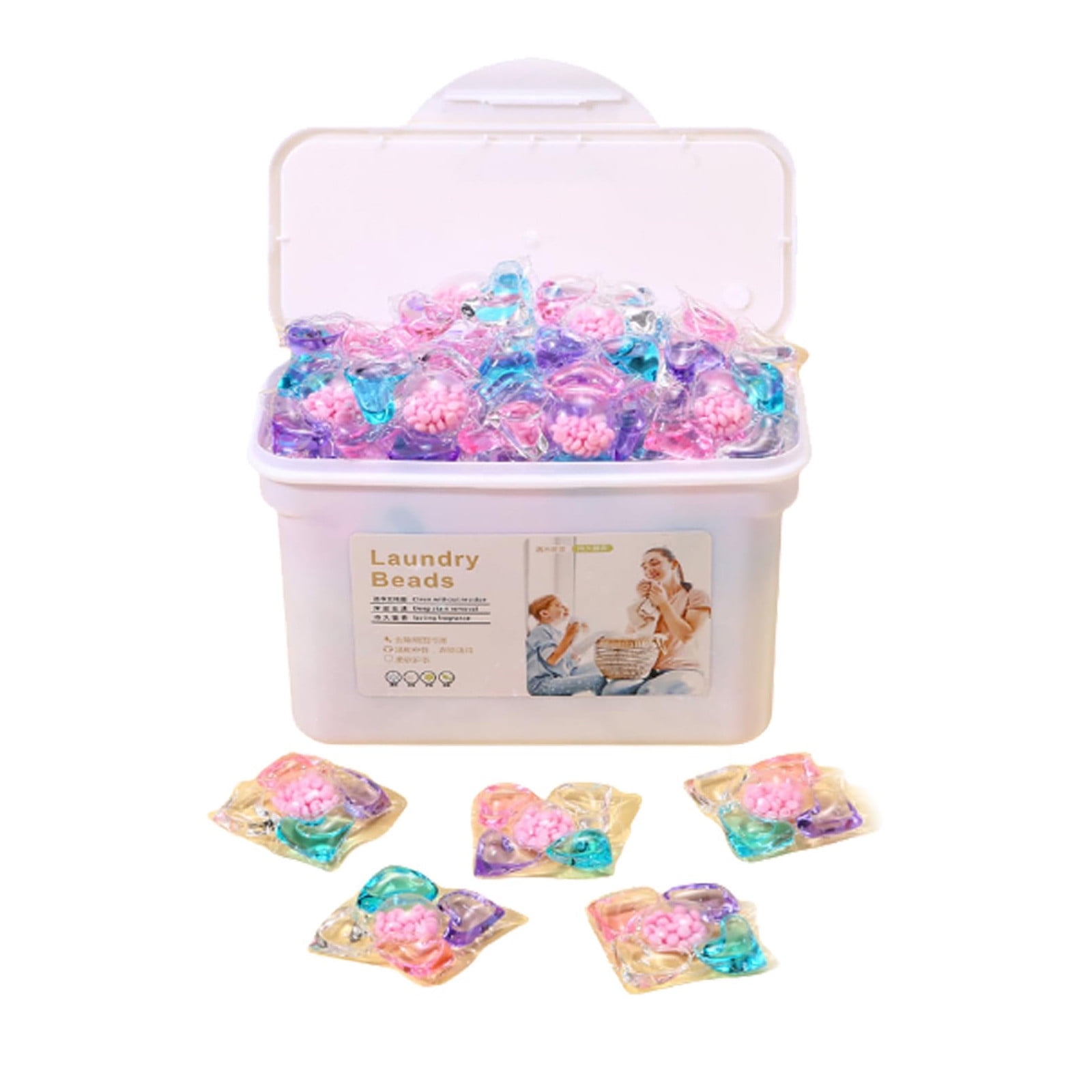 5-in-1 Laundry Gel Beads (50-Count) - Long-Lasting Fragrance, Color ...