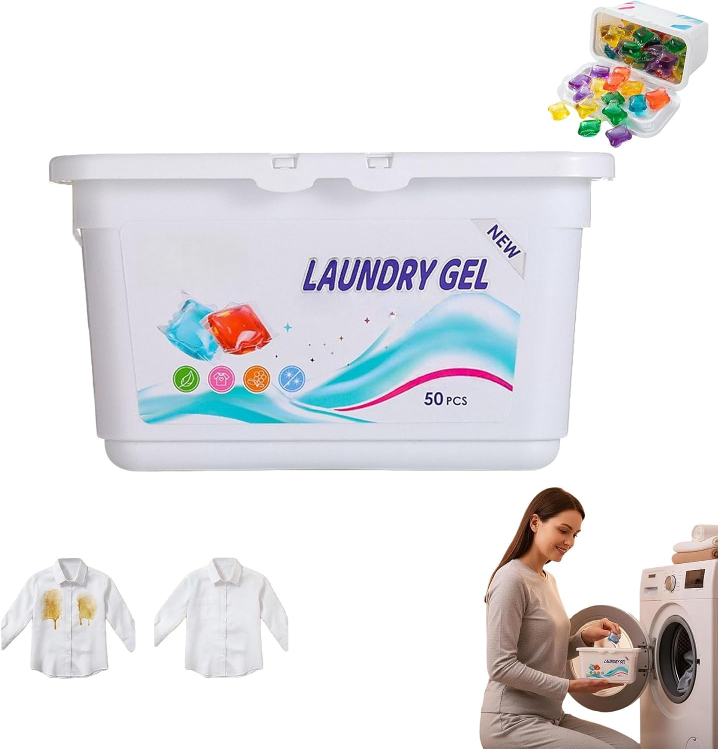 5-in-1 Laundry Pods with Color Protection, Deep Clean Laundry Detergent ...
