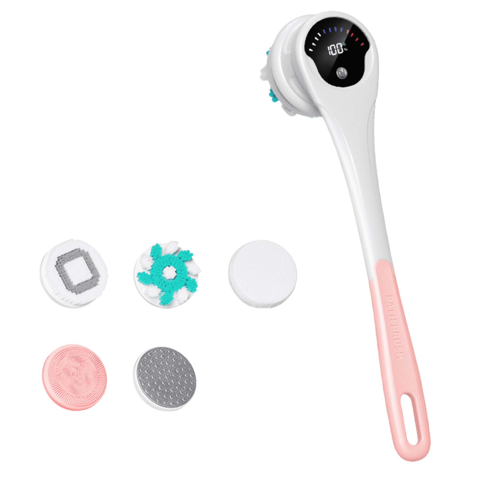 5-in-1 Long Handle Electric Body Scrubber; Detachable Portable Massage ...