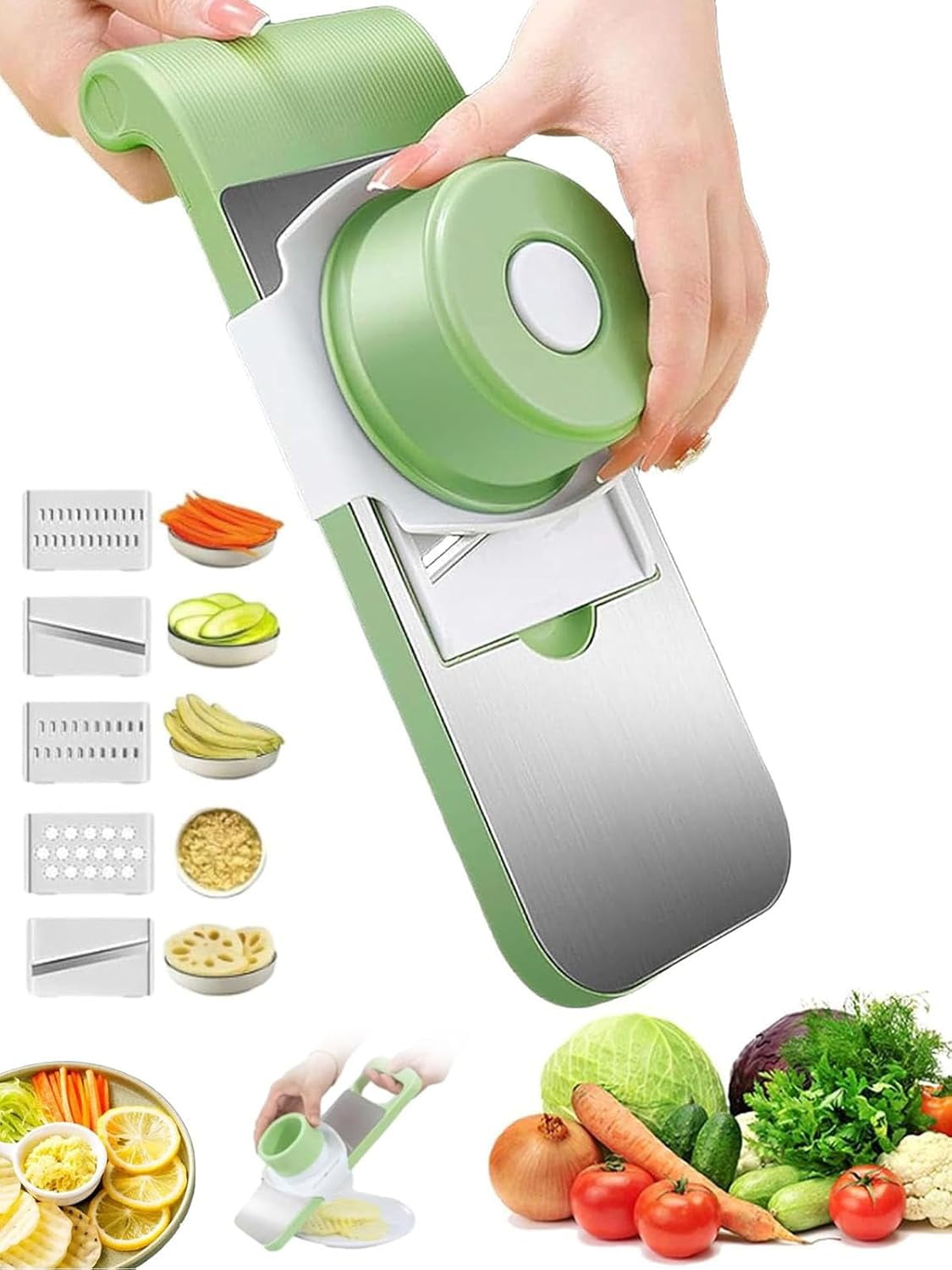 5-in-1 Mandoline Slicer for Kitchen, Multifunctional Vegetable Cutter ...