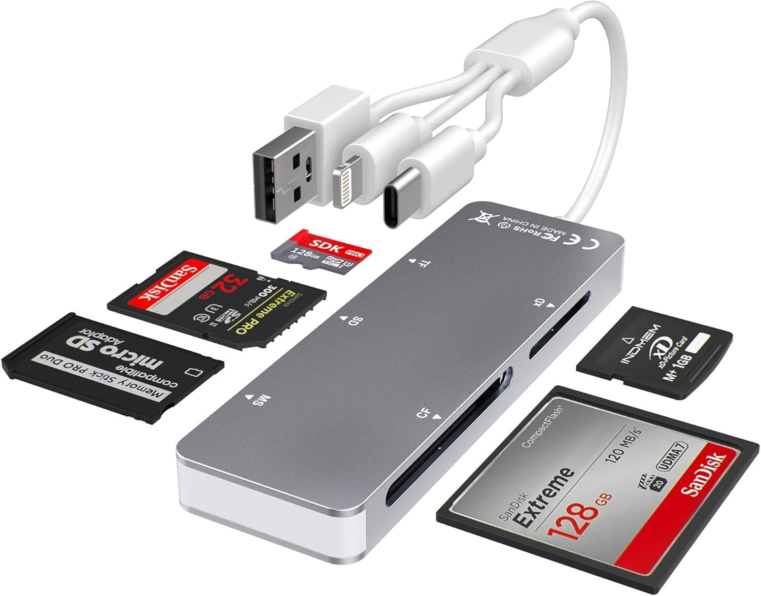 5-in-1 Memory Duo for /PC/, C A Multi Card Reader for SD/TF/CF/MS/XD ...