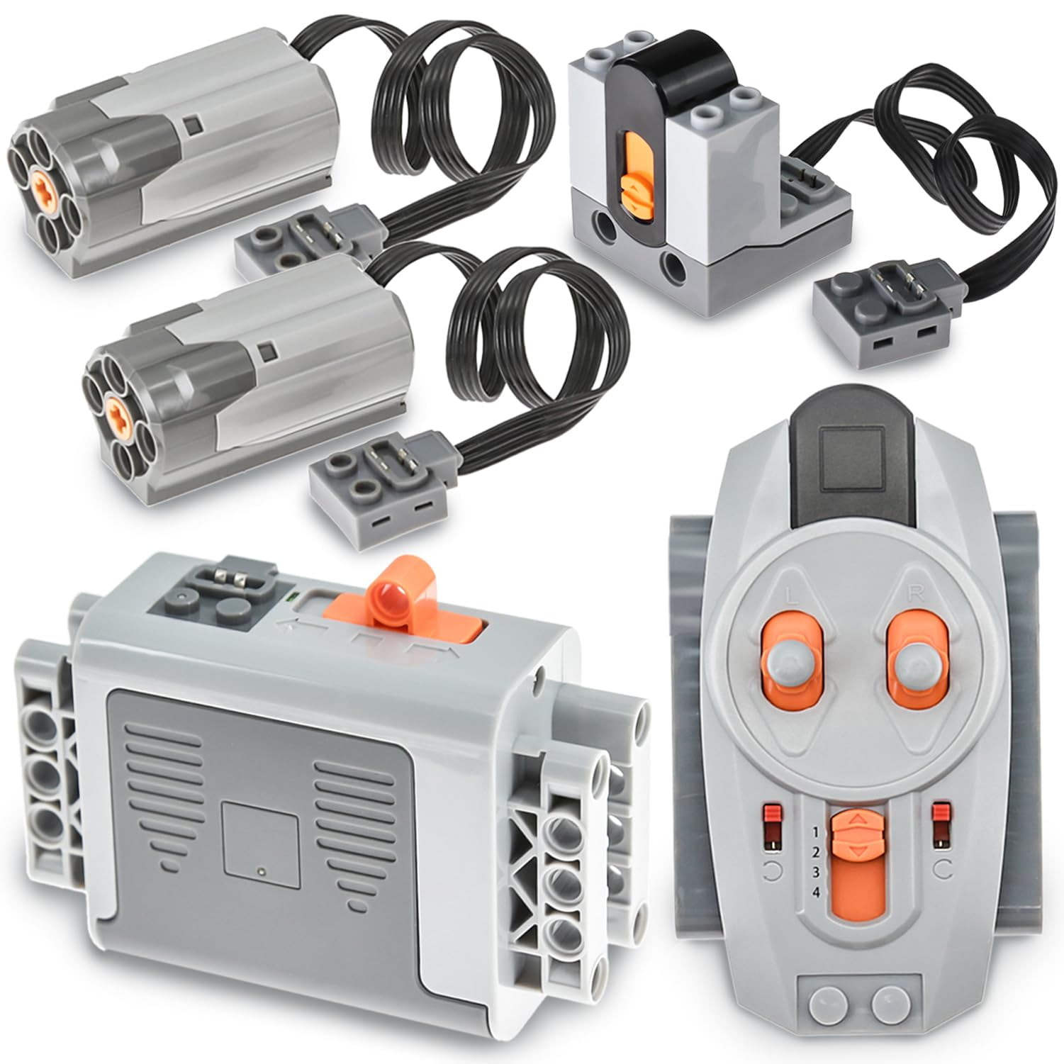 5-in-1 Motor Kit Compatible with Major Brand Power-Function Set Technic ...