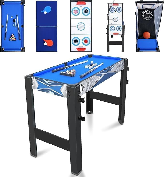 5-in-1 Multi Game Combination Table Set Table Tennis Table, Pool Table ...