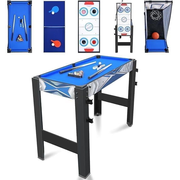5-in-1 Multi Game Combination Table Set Table Tennis Table, Pool Table ...