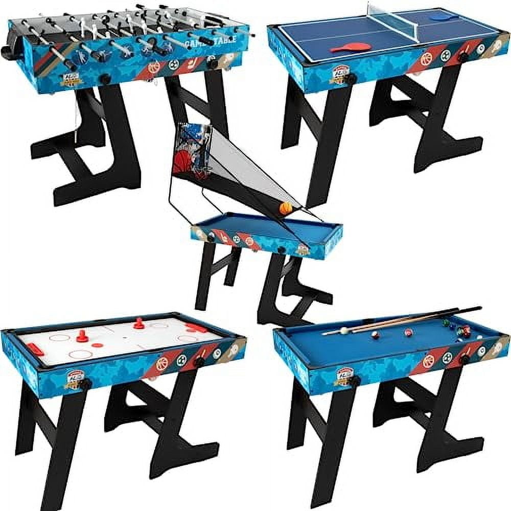 5-in-1 Multi-Game Table with Hockey Table, Soccer Foosball Table, Pool ...