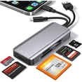 5-in-1 Multi Memory Card Reader,Aluminum SD/TF/CF/MS/M2/Cfast/Memory ...