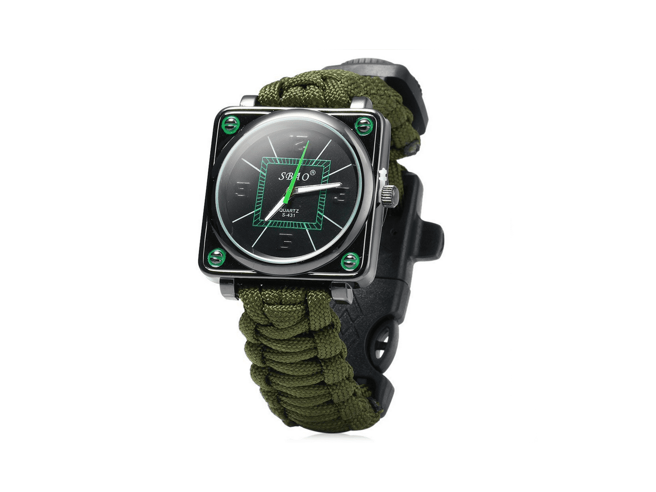 5 in 1 Multifunctional Outdoor Adjustable Watch,Survival Bracelet with ...
