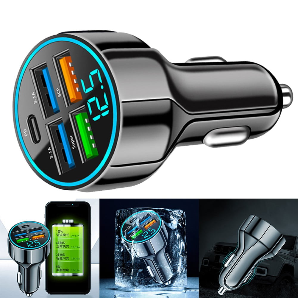 5-in-1 Multiport Car Charger with 4 Usb and Pd Ports for Fast Charging ...