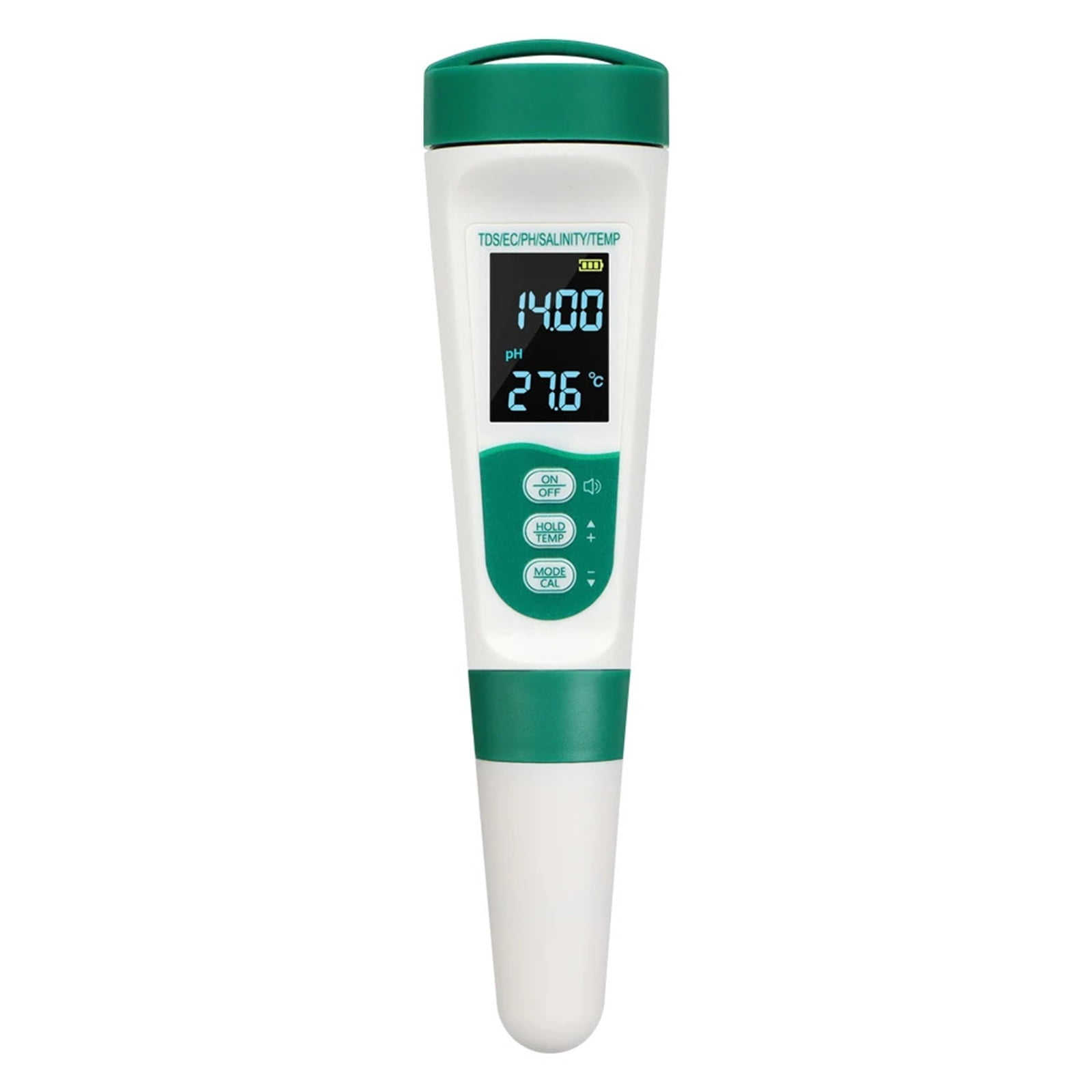 5 in 1 PH Meter Temperature TDS EC Salinity Meter Rechargeable Digital ...