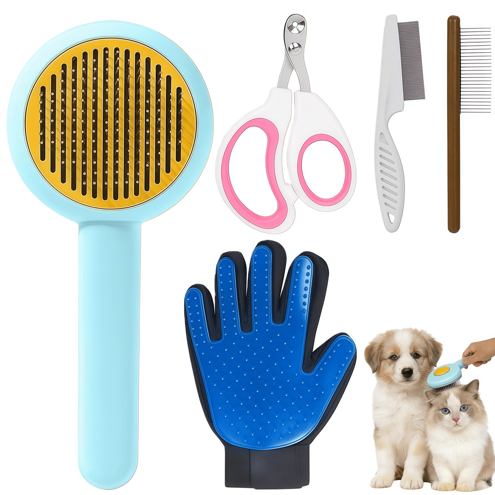 5-in-1 Pet Grooming Kit Brushes for Pets - Professional Deshedding ...