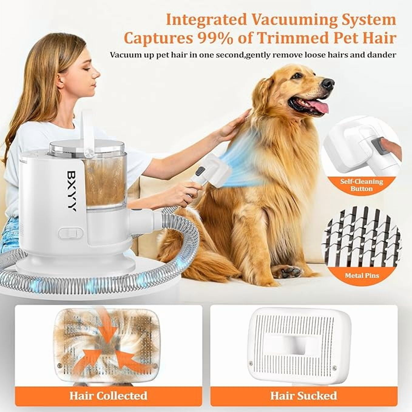 5-in-1 Pet Grooming Vacuum Kit for Dogs & Cats - 13kPa Suction ...