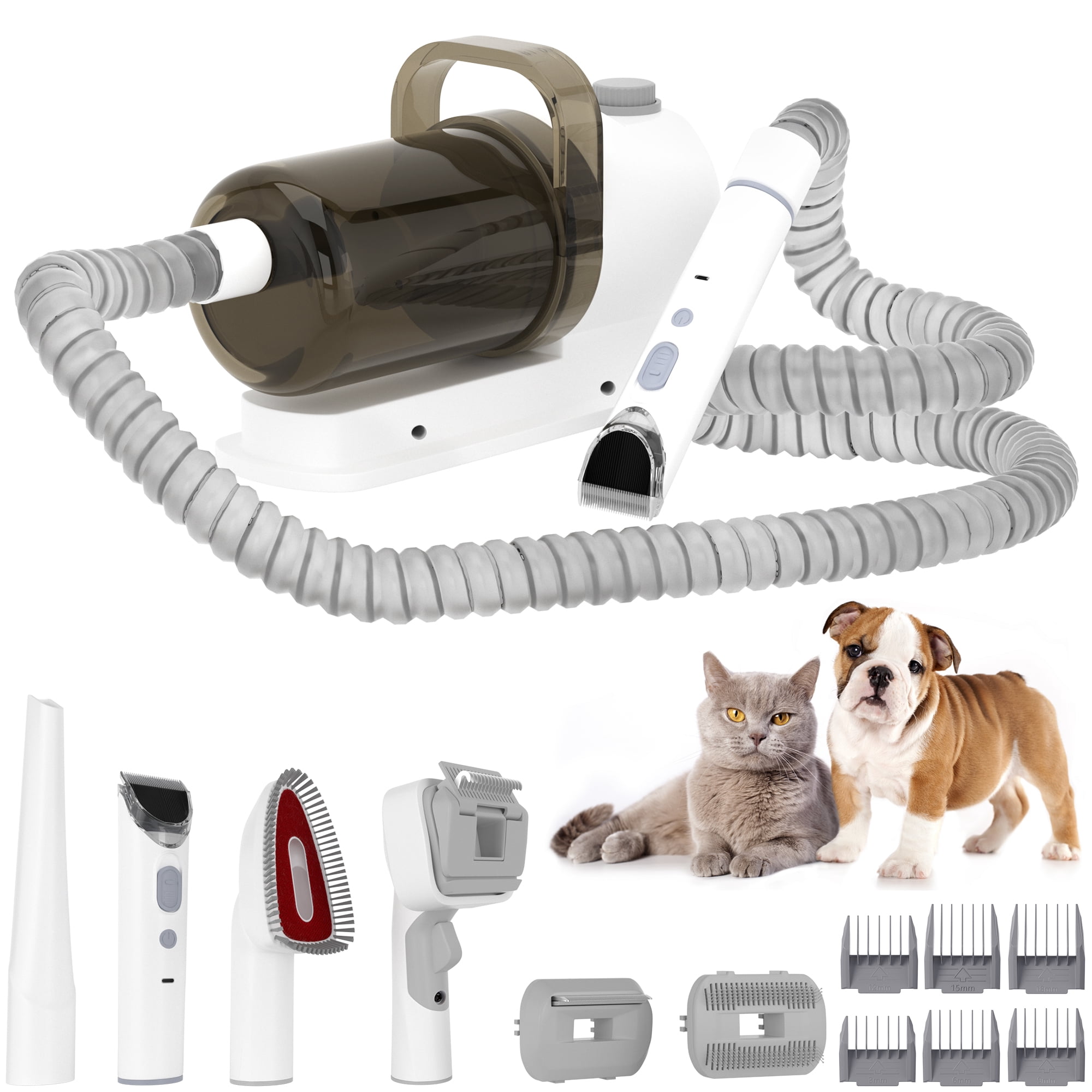5-in-1 Pet Grooming Vacuum Kit with 1.5L Dust Cup, Professional Pet ...