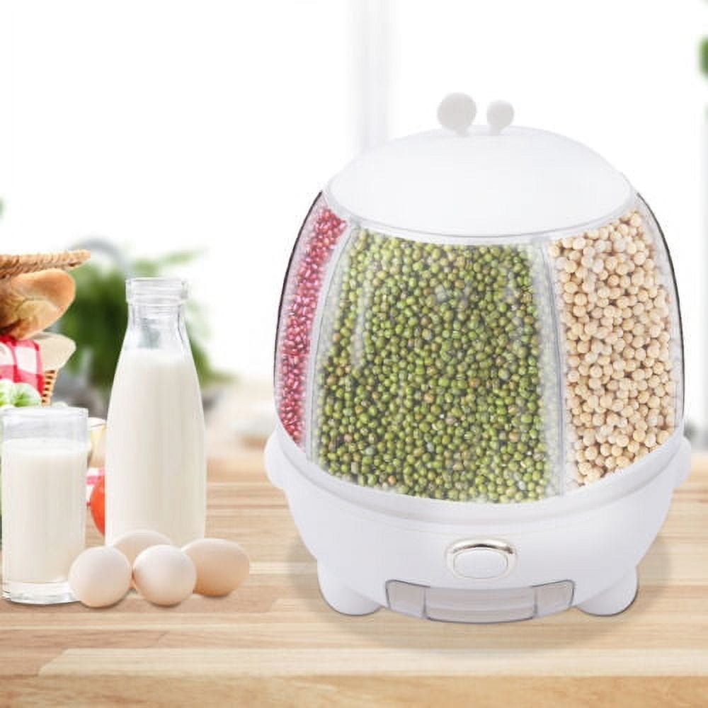 5 in 1 Rice Storage Dispenser Grain Container Rotating Dry Food Box ...