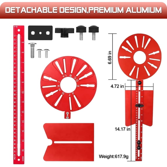 5-in-1 Router Milling Groove Bracket, Adjustable Circle Cutting Guide ...
