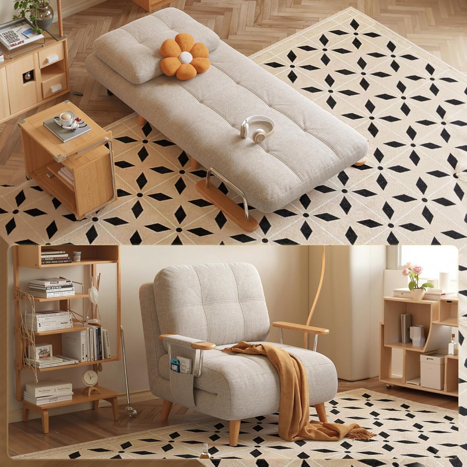 5 - in - 1 Single Convertible Sofa Bed, with Storage, 5 - Position ...