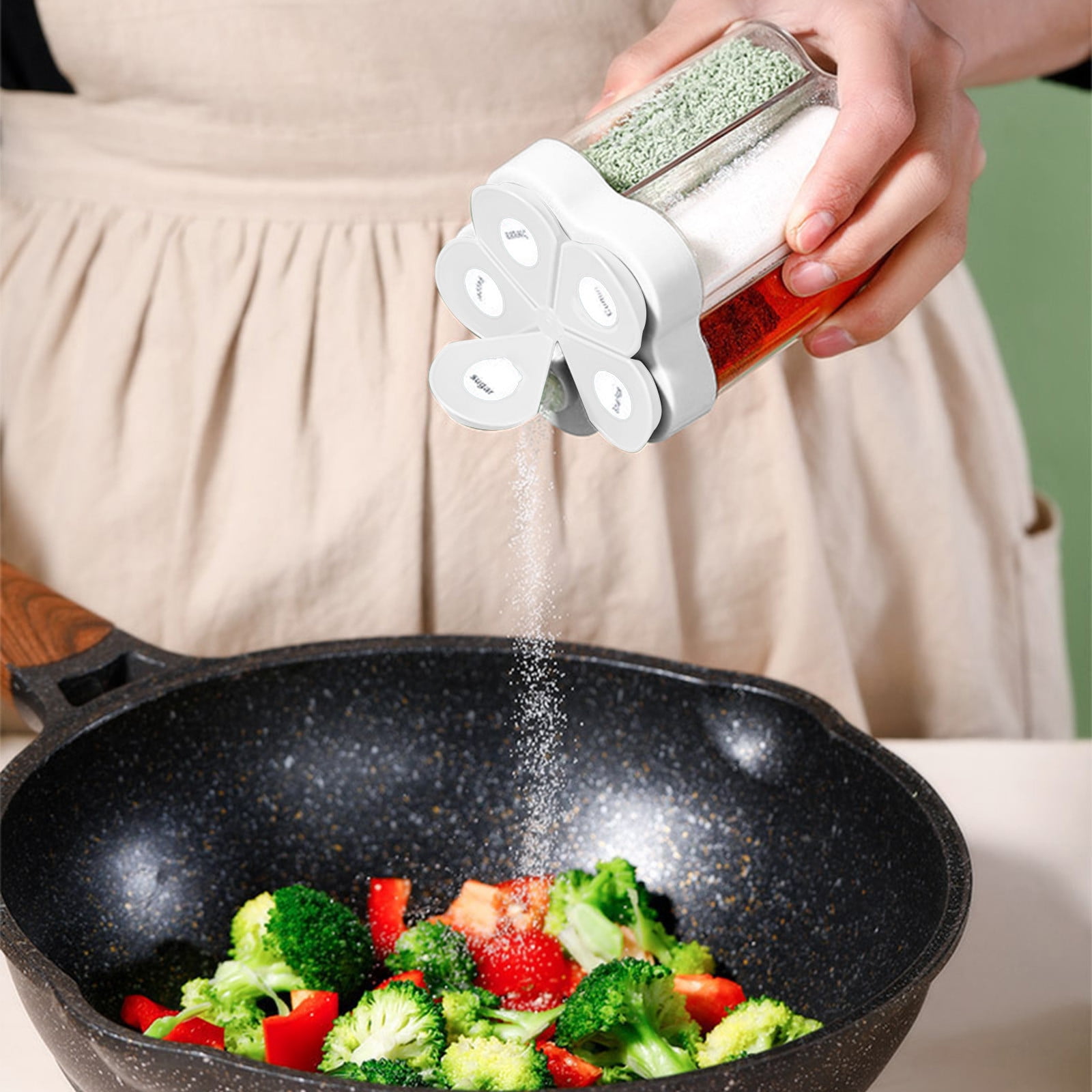 5 in 1 Spice Shaker Jar Stainless Steel Seasoning Dispenser for Salt ...