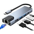 5-in-1 USB C Adapter with Ethernet, USB C3.0 Hub with 100M Gigabit RJ45 ...
