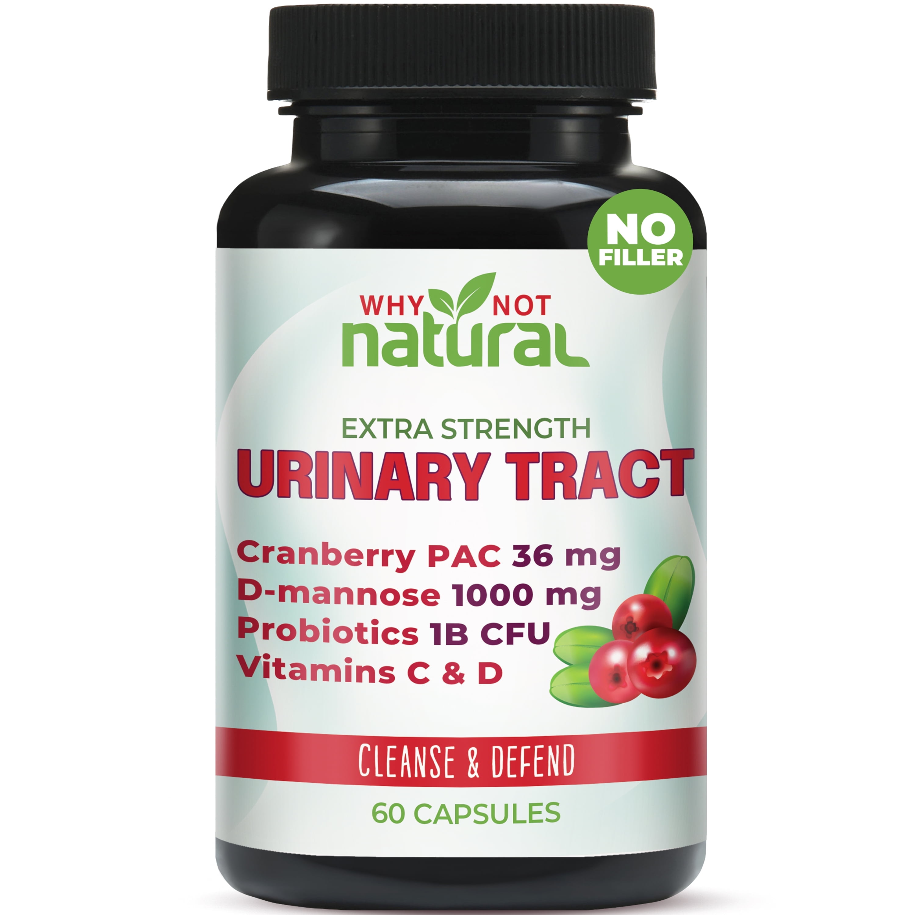5-in-1 UTI Pills with D Mannose, Cranberry PAC Extract, Probiotics and ...