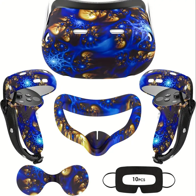 5-in-1 VR Accessories Set with Silicone Mask, Controller Handle Cover ...