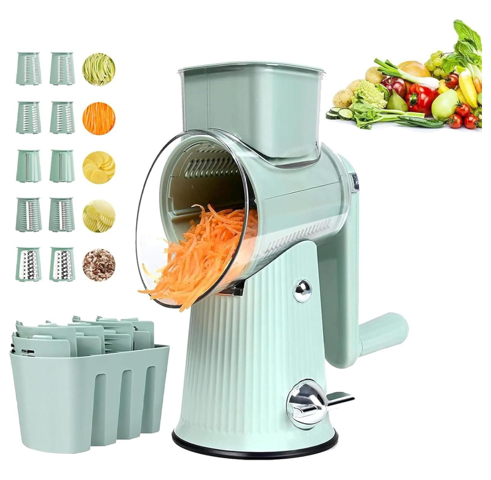 5 in 1 Vegetable Chopper, With a Rotating Handle And Hand Crank, Five ...