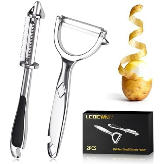 5-in-1 Vegetable Fruit Peeler Set, Y & I-Shaped Stainless Steel Blades ...