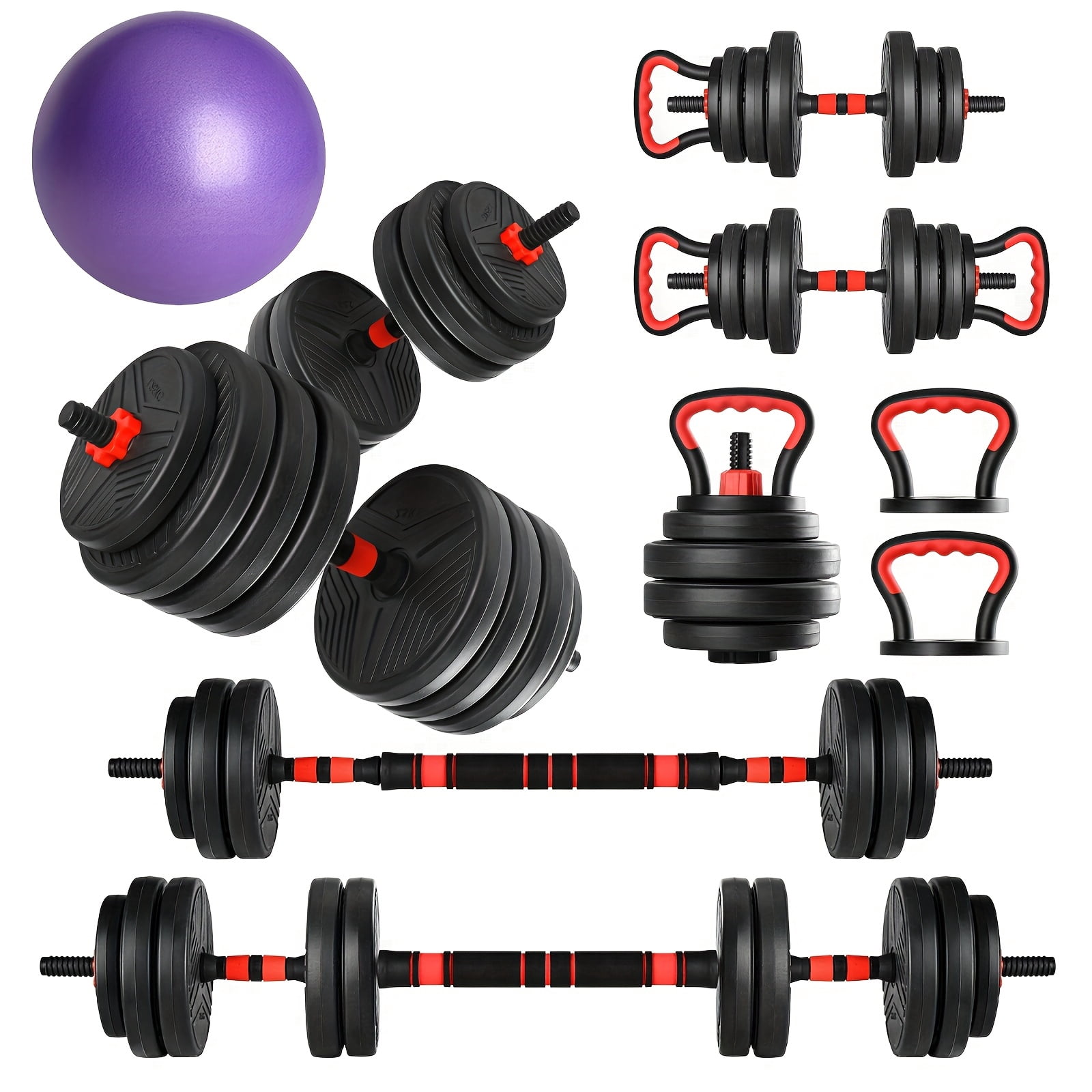 5-in-1 Versatile Dumbbell Set - 20/30/40/90 LBS with Connectors ...