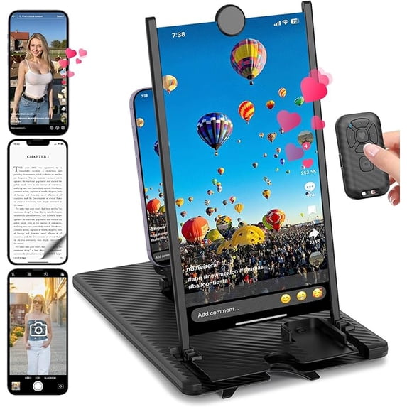 5-in-1 Vertical Phone Screen Magnifier HD with Bluetooth Remote, 3D ...