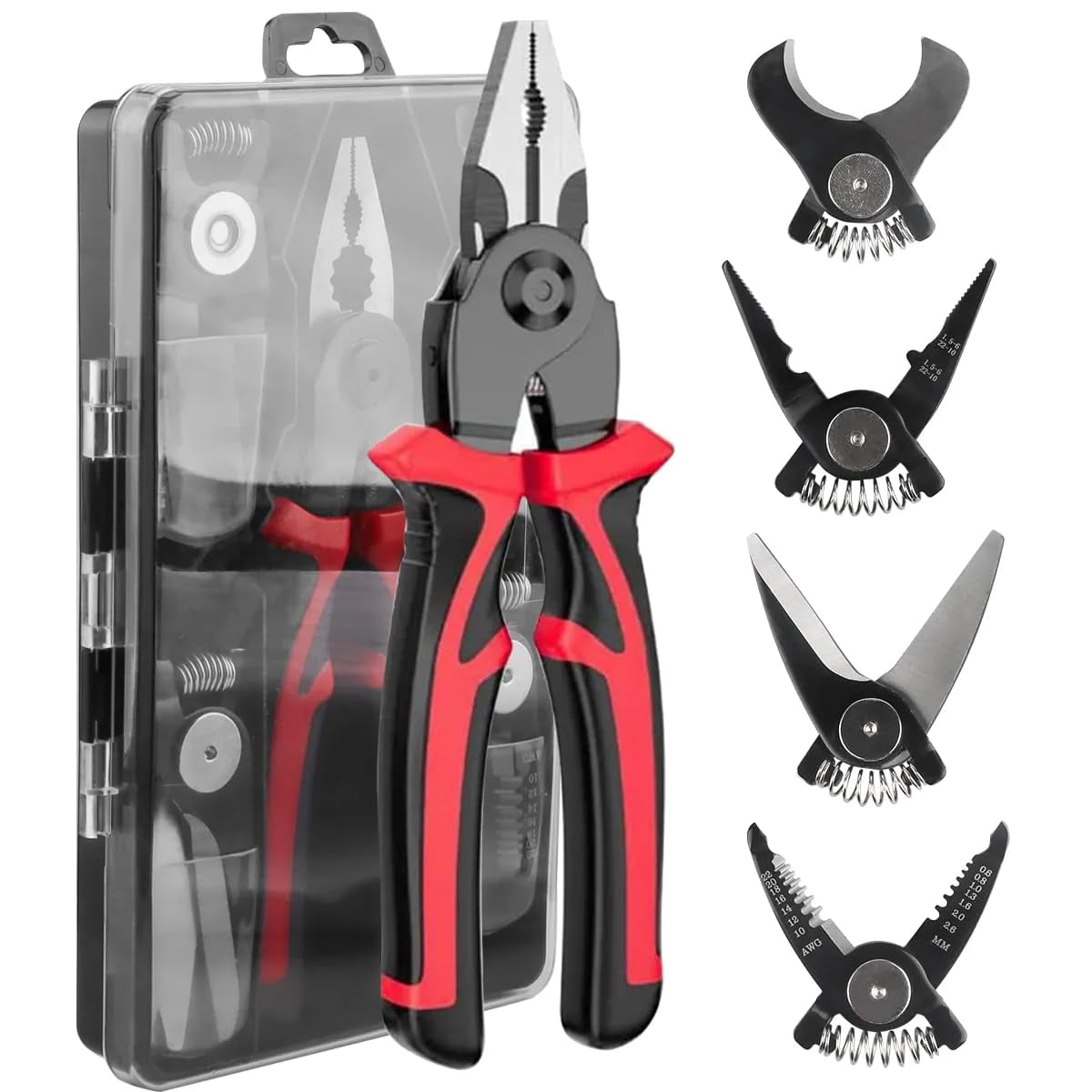 5 in 1 Wire Stripper Tools Set Combination Interchangeable Pliers Kit ...