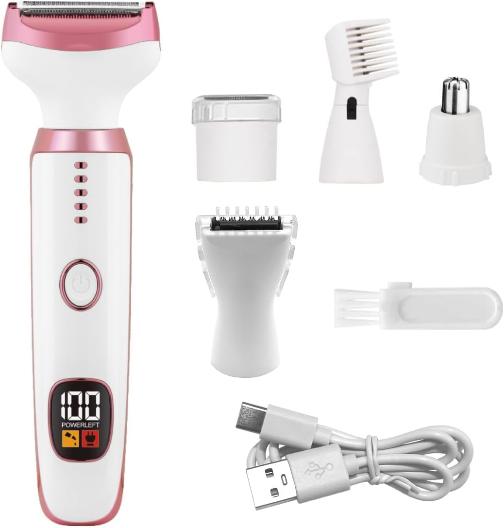 5 in 1 Women Electric Shaver for Bikini, Nose Hair, Face, Arms ...