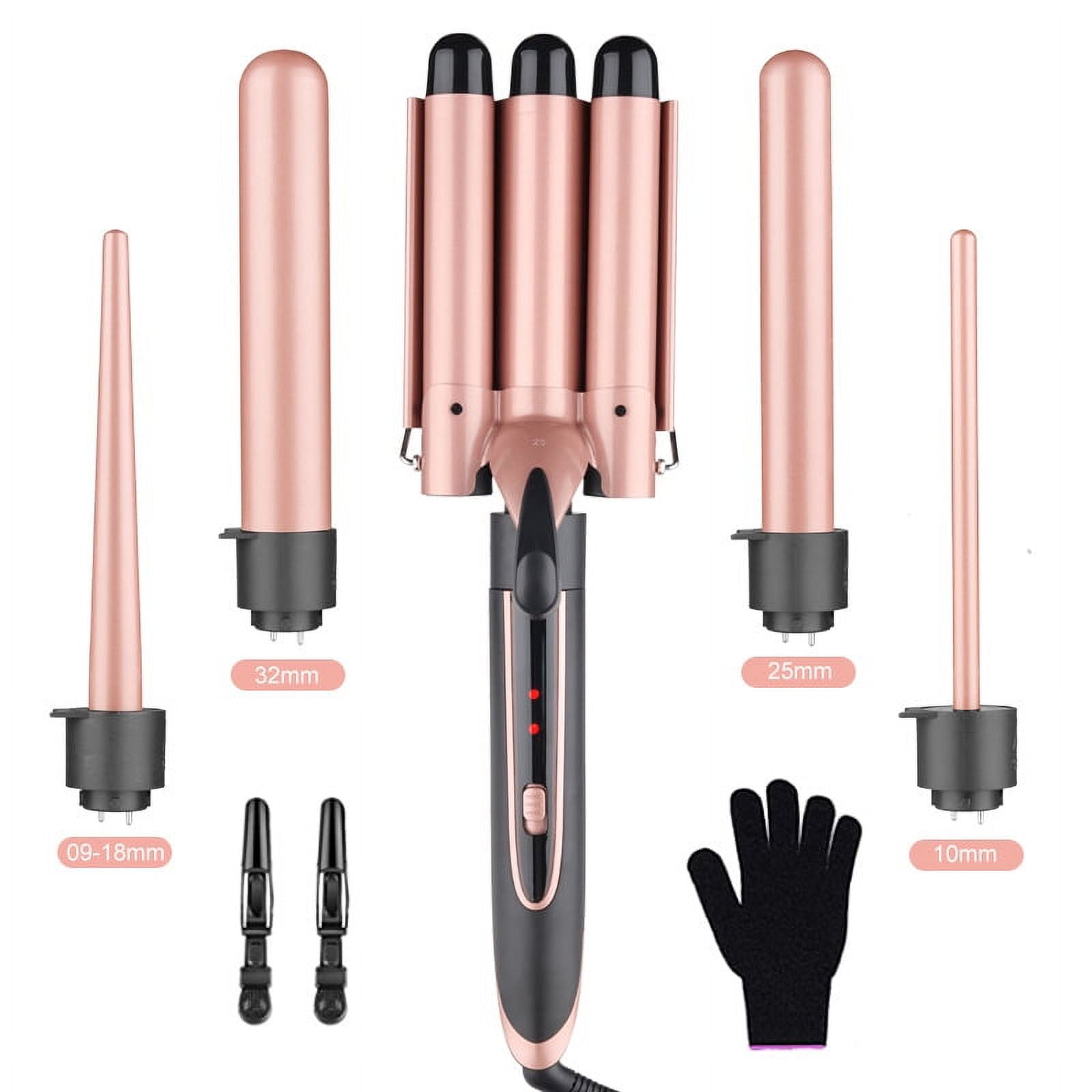 Rotating 5-in-1 Hair Curler with LED Display, Automatic Ceramic Heating ...
