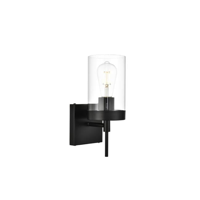 5 in. Benny 1 Lights Wall-Mounted Bath Sconce Light, Black - Walmart.com