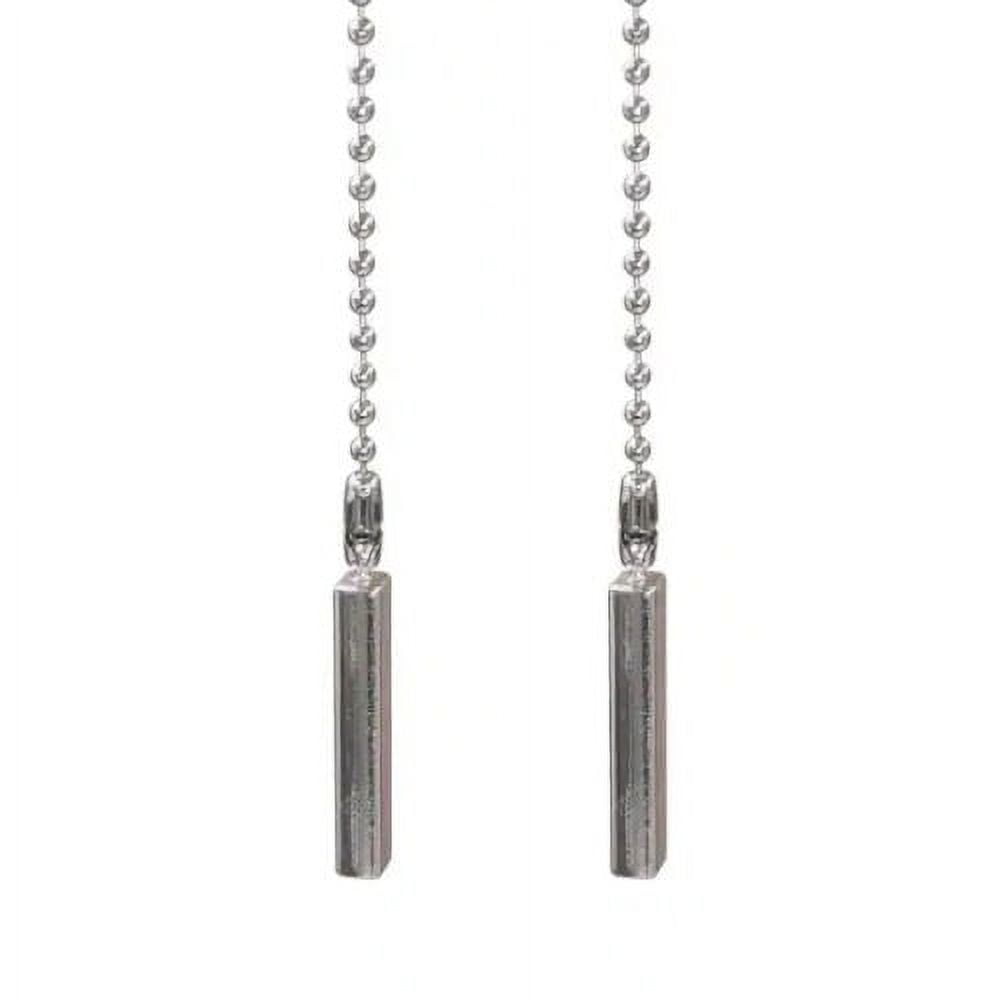 5 in.Brushed Nickel Metal Rectangle Ceiling Fan Light Pull Chains (2 ...