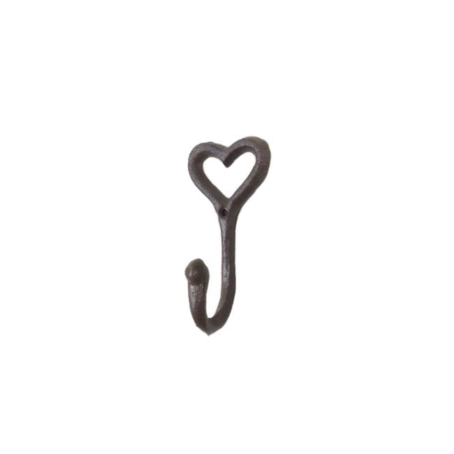5 in. Cast Iron Wall Mounted Decorative Heart Shaped Hook - Walmart.com