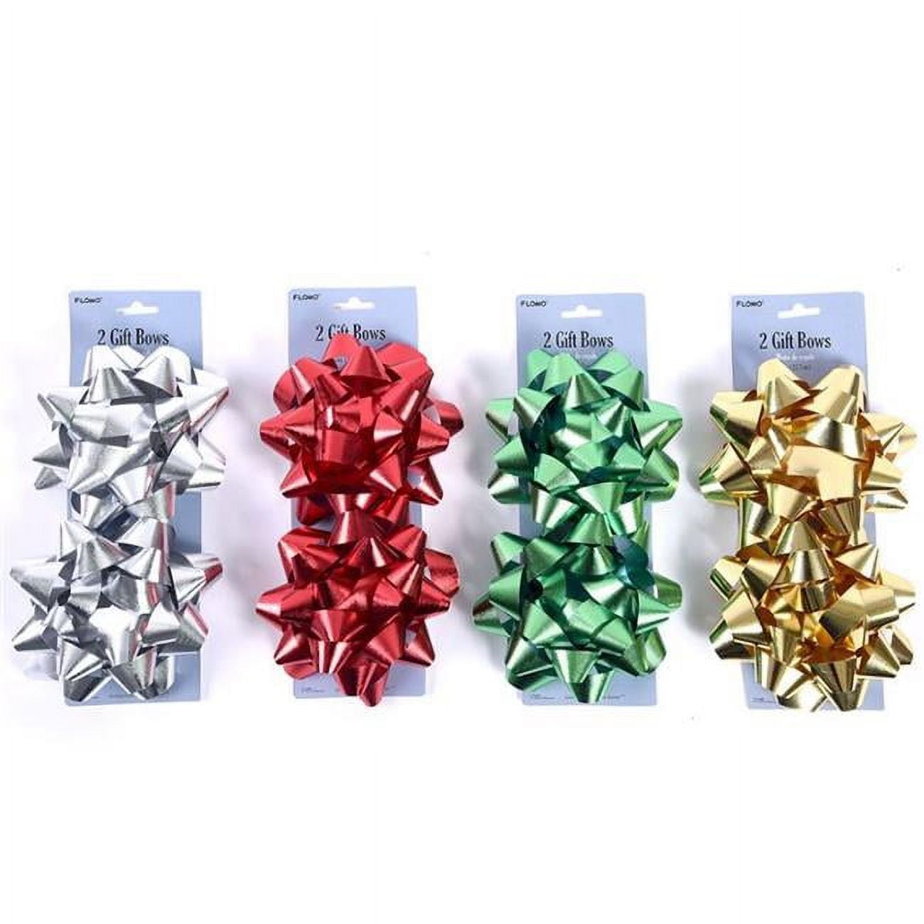 5 in. Embossed Gift Bows, Assorted Color - 2 per Pack - Pack of 48 ...
