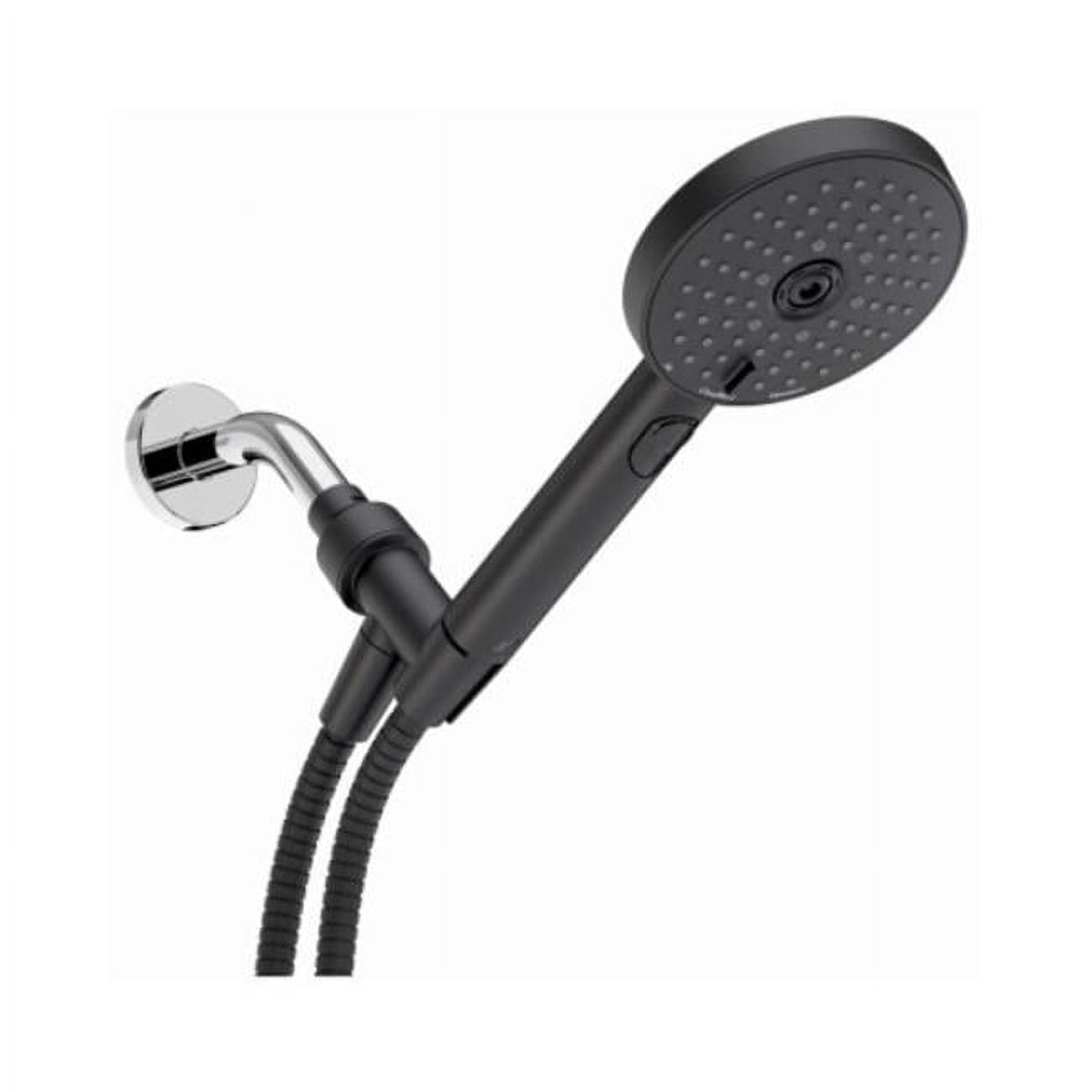 5 in. Handheld Shower Set with Bracket Hose Rail, Black - Walmart.com