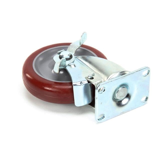 5 in. Swivel Delrin Red Poly Caster with Brake - Walmart.com