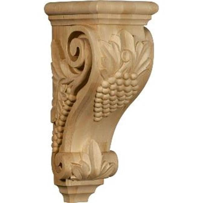 5 in. W x 7 in. D x 14 in. H Large Grape Corbel, Red Oak, Architectural ...